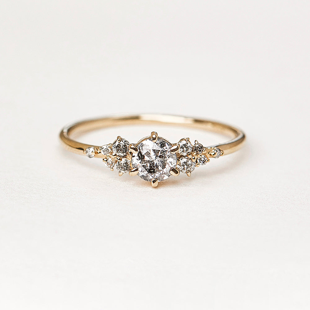 Luminary Diamond Ring - 0,47ct Salt & Pepper Diamonds – Makaro Jewelry