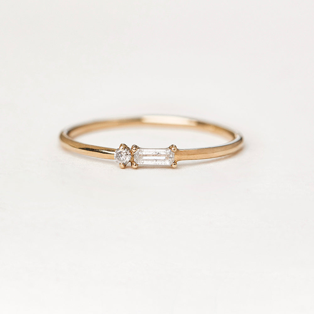 Ensemble Diamond Ring - 0,13ct Salt & Pepper Diamonds – Makaro Jewelry
