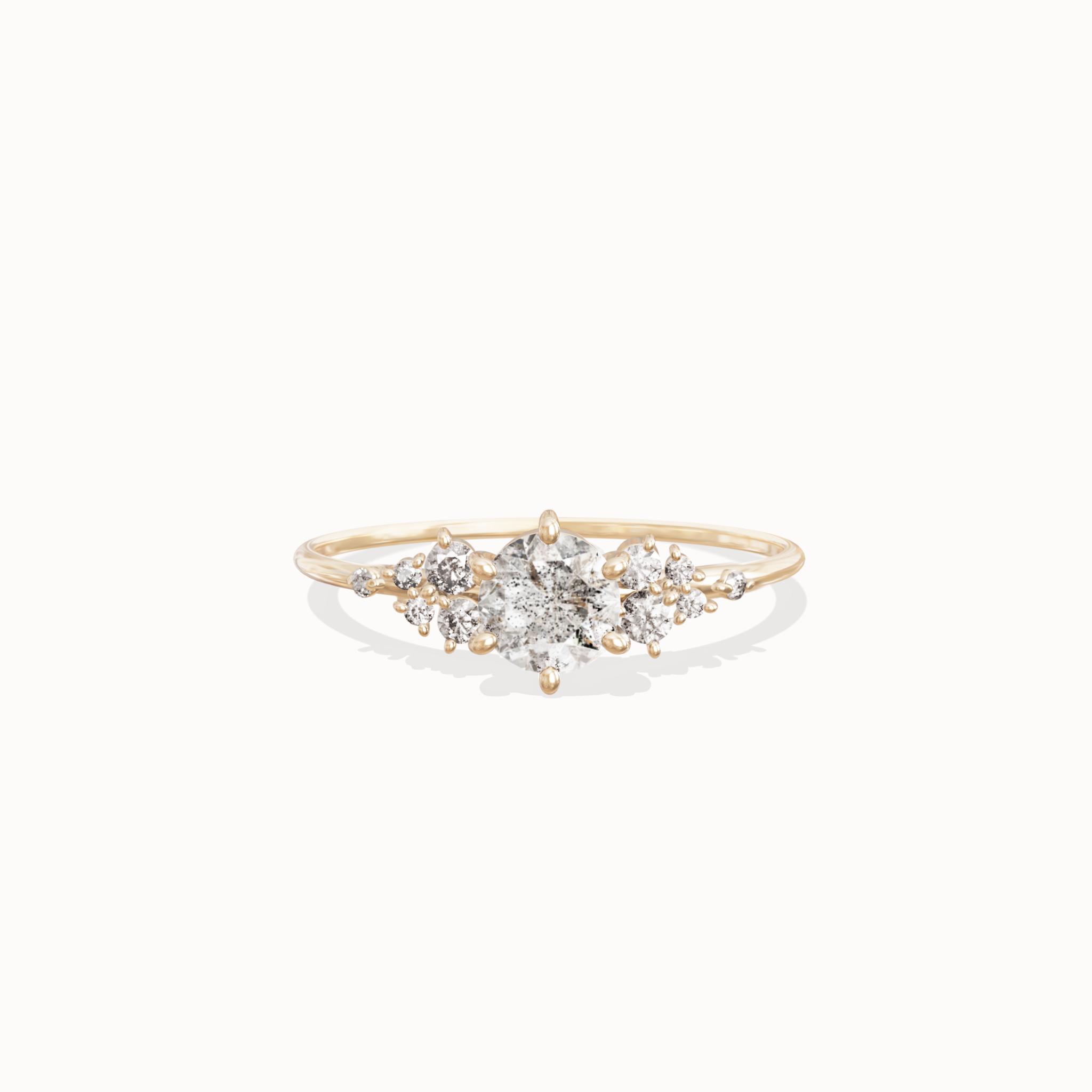 Luminary Diamond Ring - 0,47ct Salt & Pepper Diamonds – Makaro Jewelry
